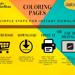 40 Halloween Coloring Sheet Pages Book, PDF Instant Printable Digital ...