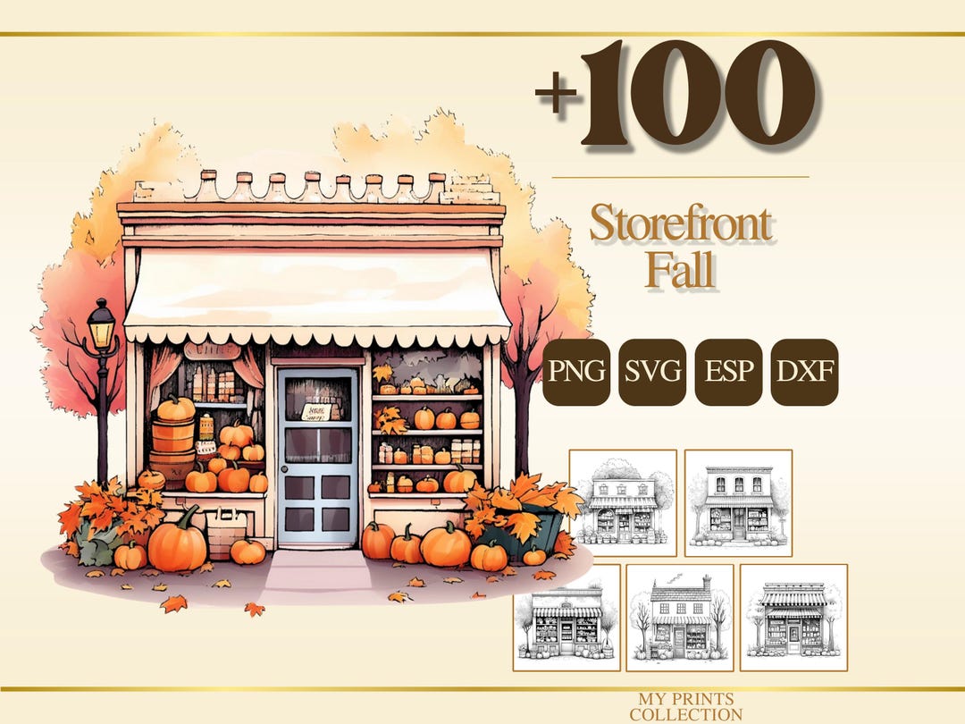 Storefront Fall PNG Bundle – 100+ Cricut & Silhouette Files, SVG, DXF ...