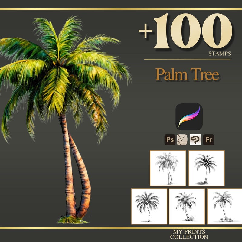 Palm Tree Stamp - Etsy