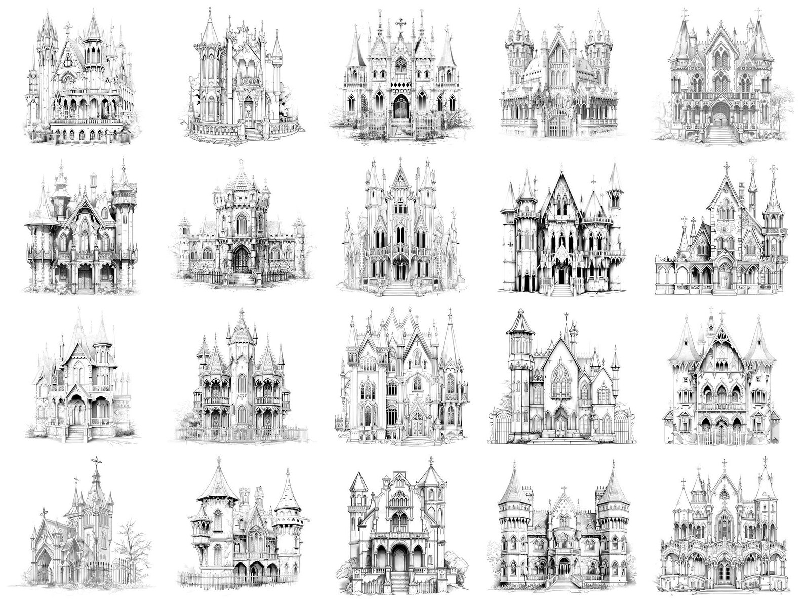 Gothic Castle Photoshop Brushes & Procreate Stamps – 100+ Place House ...