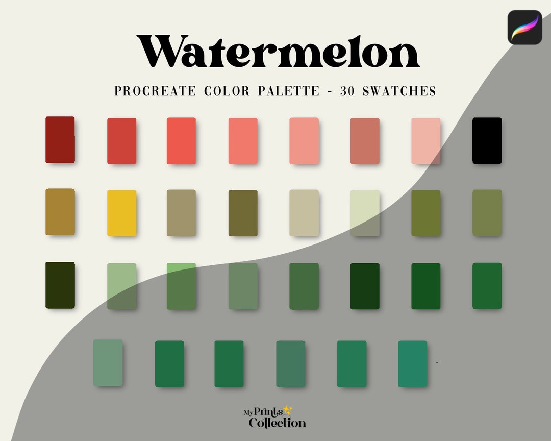 Watermelon Procreate Color Palette Swatch, Digital Color Download ...