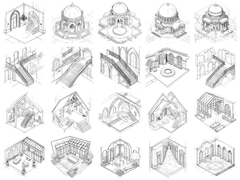 Isometric Haunted House Scene Photoshop Brushes & Procreate Stamps ...