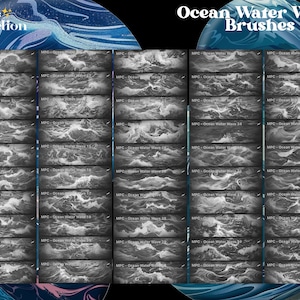 100+ Procreate Water Ocean Waves Brushes, Abstract Seamless Pattern ...