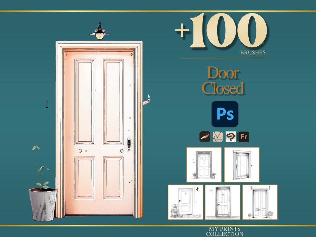 Door Closed Photoshop Brushes & Procreate Stamps – 100+ Interior Room ...