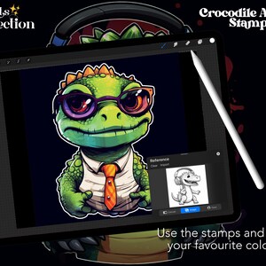 100+ Procreate Crocodile Animal Stamps, Reptile Nature Forest Woodland ...