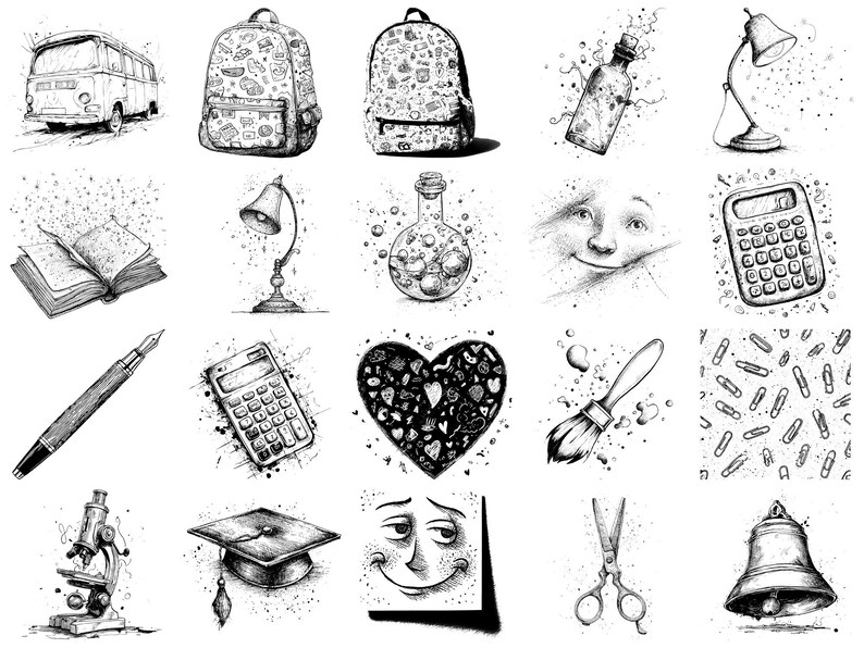 Whimsical Back to School Photoshop Brushes & Procreate Stamps – 100 ...