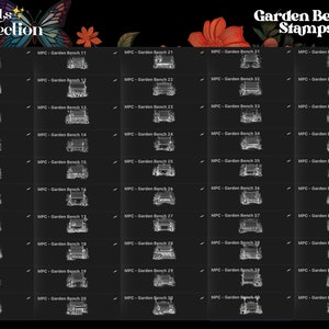 100+ Procreate Garden Bench Stamps, Floral Flower Nature Botanical Home ...
