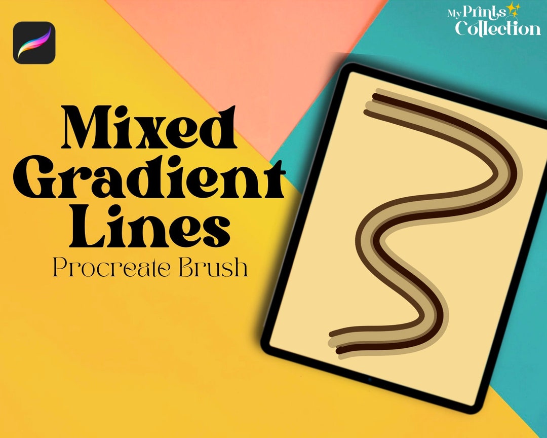 Mixed Lines Procreate Single Brush, Seamless Border Texture, Pattern ...