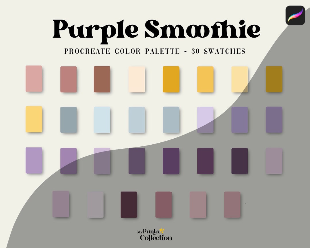 Purple Smoothie Procreate Color Palette Swatches, Digital Color ...