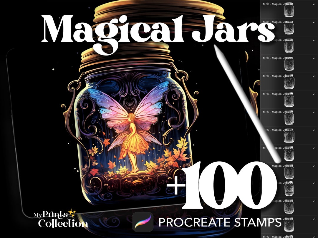 100+ Procreate Magical Jars Stamps, Fantasy Creatures DND Magical ...