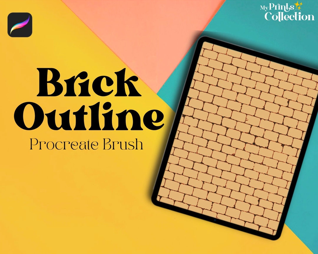 Brick Outline Procreate Single Brush, Seamless Wall Texture Pattern ...