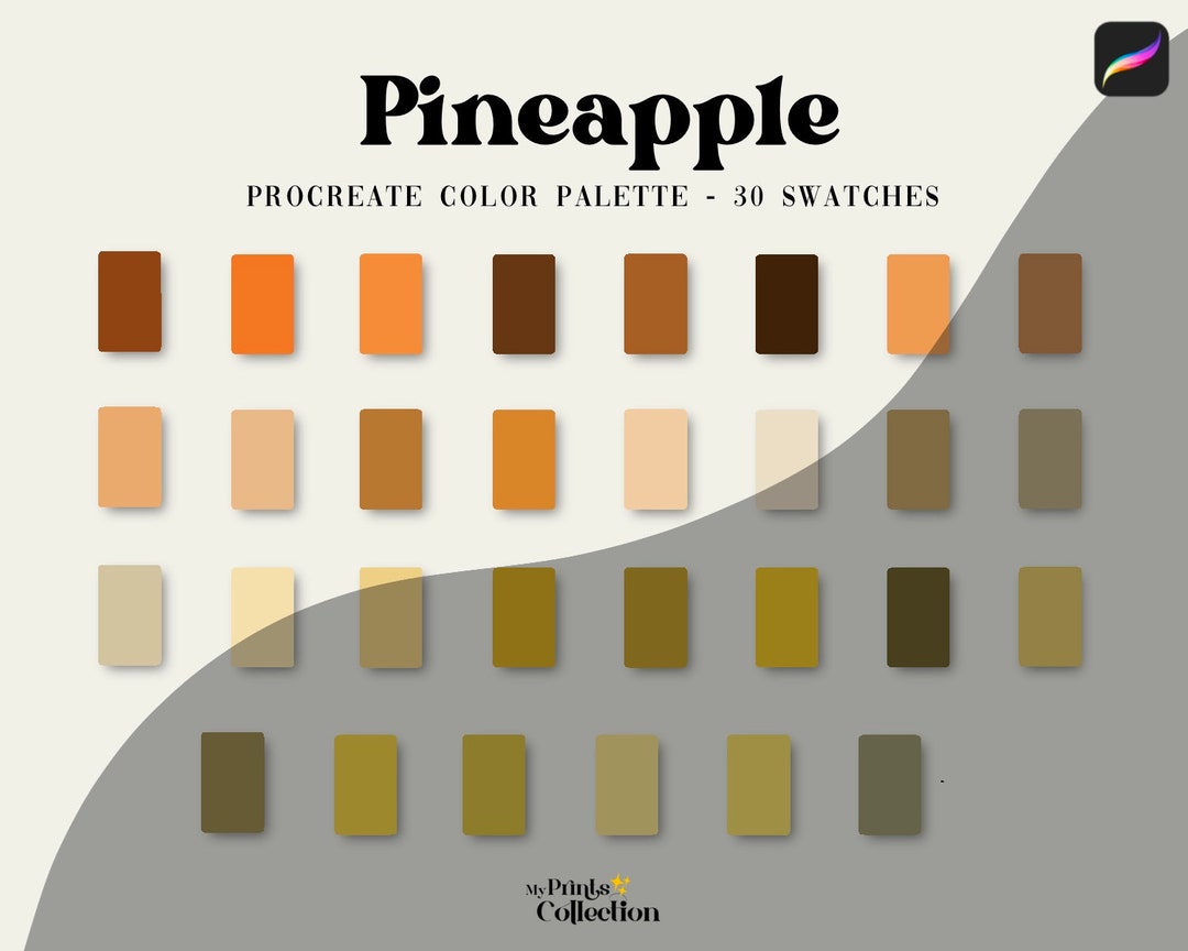 Pineapple Procreate Color Palette Swatches, Digital Color Download ...