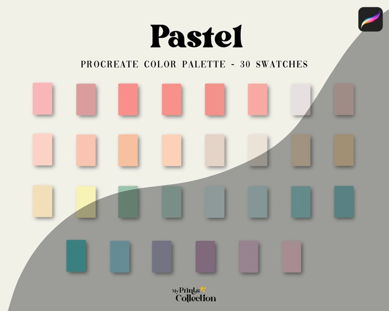 Pastel Procreate Color Palette Swatches Digital Color Etsy
