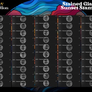 100+ Procreate Stained Glass Sunset Stamps, Nature Landscape DND ...