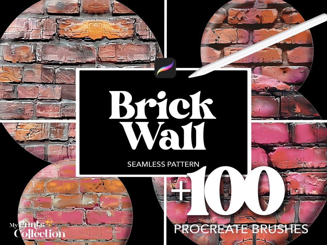 100+ Procreate Brick Wall Brushes, Abstract Seamless Pattern Texture ...
