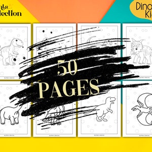 50 Dinosaur Kids Coloring Pages, Coloring Book Kids Toddler, Instant ...