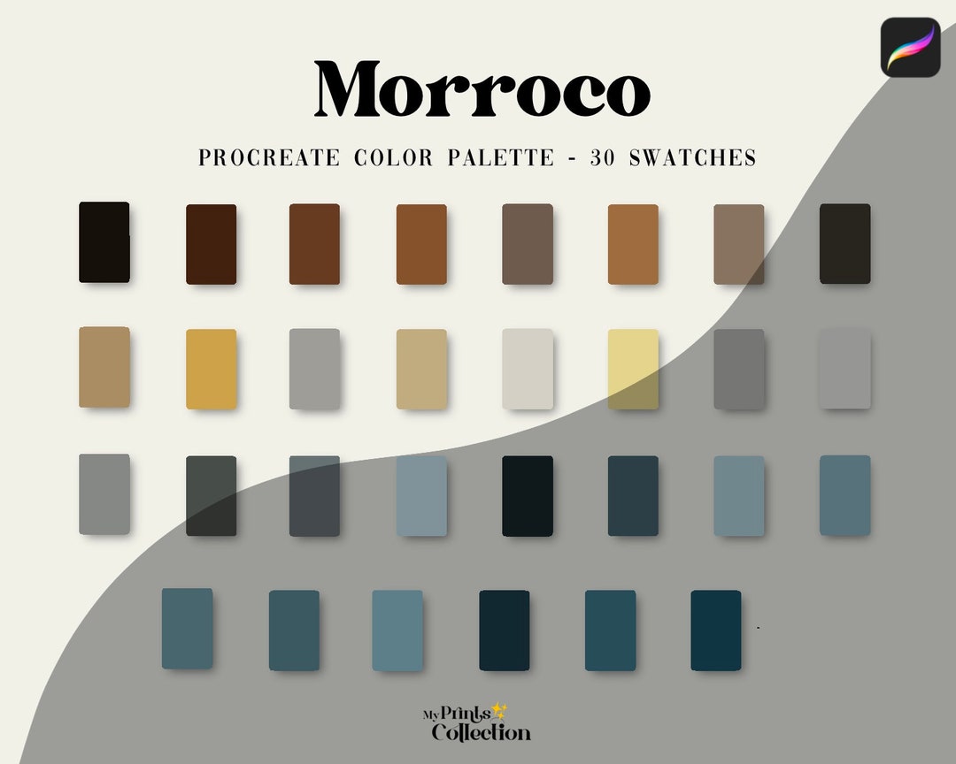 Morroco Procreate Color Palette Swatch, Digital Color Download ...