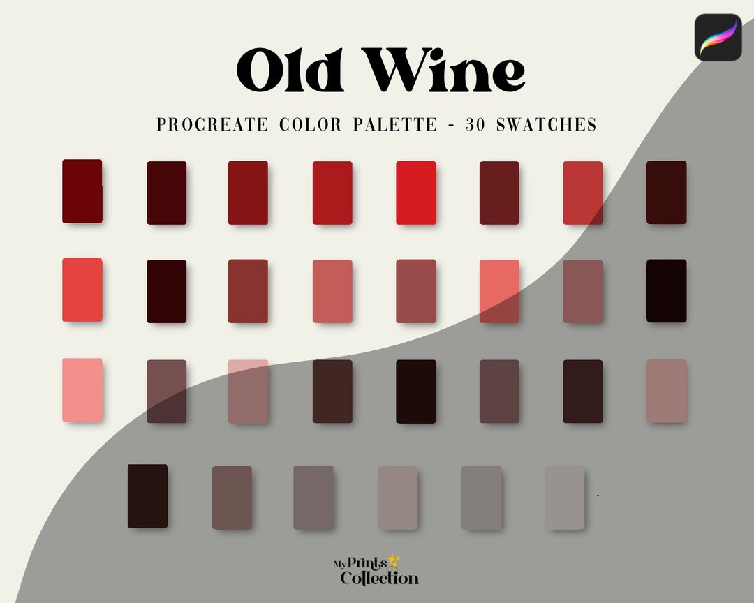 Old Wine Procreate Color Palette Swatches, Digital Color Download ...
