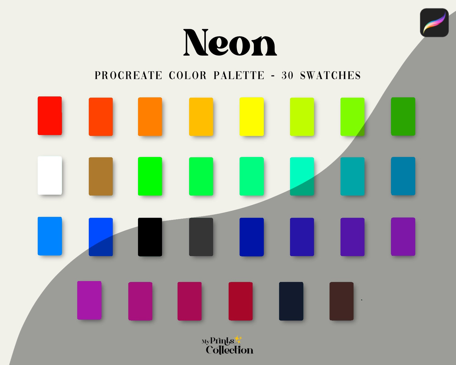 Neon Procreate Color Palette Swatches Digital Color Download - Etsy Israel