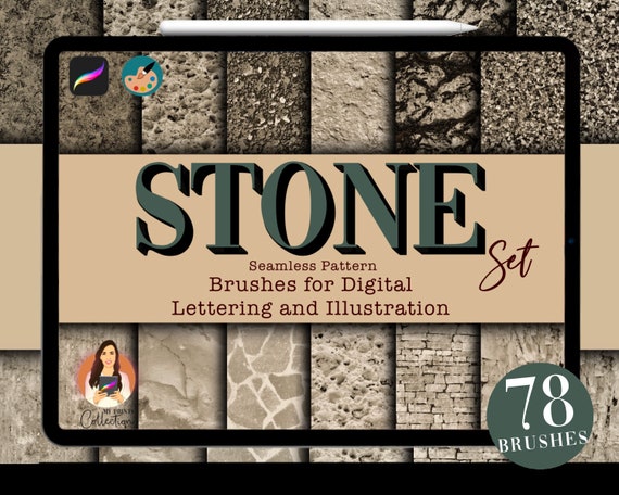 Stone Procreate Set 78 Seamless Brushes Pavement Wall - Etsy UK