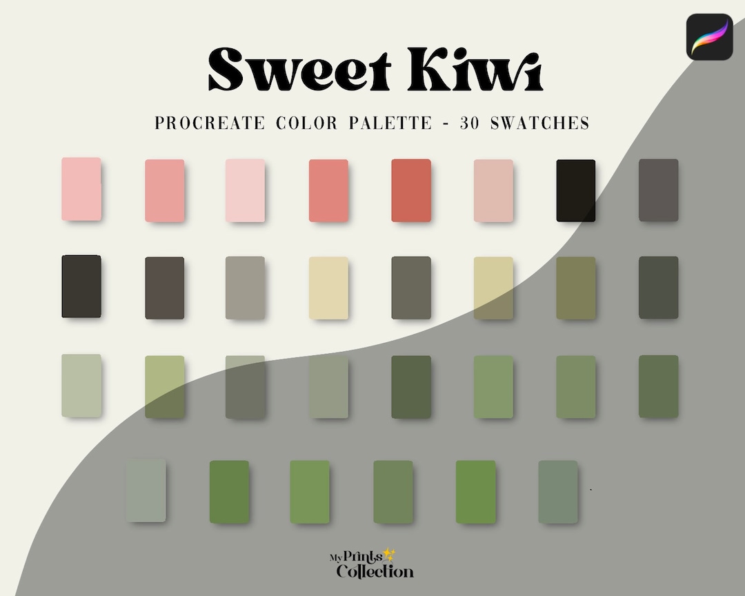 Sweet Kiwi Procreate Color Palette Swatches, Digital Color Download ...