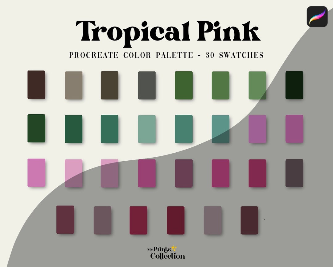 Tropical Pink Procreate Color Palette Swatches, Digital Color Download ...