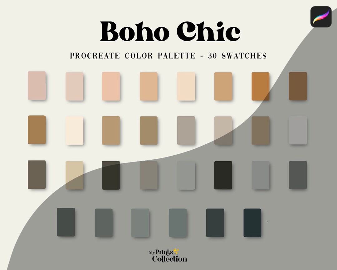 Boho Chic Procreate Color Palette Swatches, Digital Color Download ...