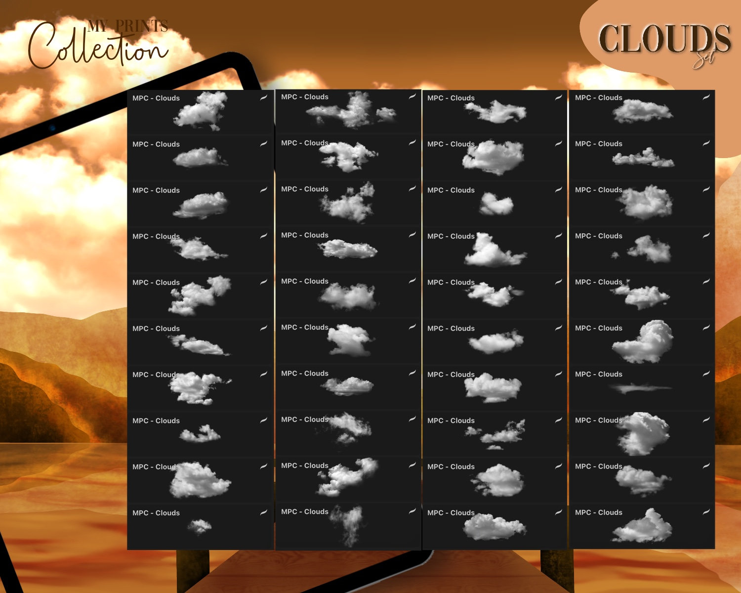 Clouds Procreate Set 40 Stamps Lettering Illustration | Etsy