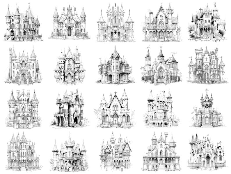 Gothic Castle Photoshop Brushes & Procreate Stamps – 100+ Place House ...