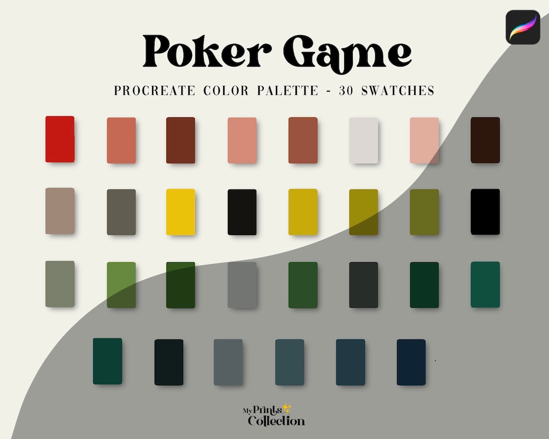 Poker Game Procreate Color Palette Swatches, Digital Color Download ...