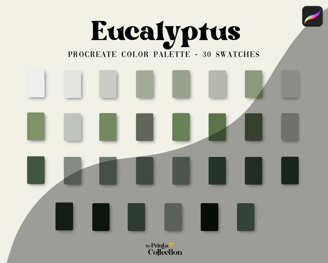 Eucalyptus Procreate Color Palette Swatches, Digital Color Download ...