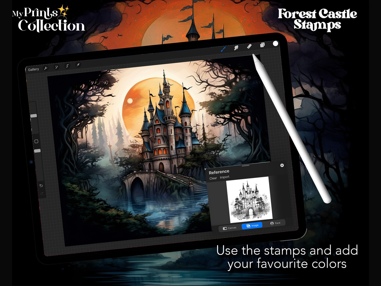 100+ Procreate Forest Castle Stamps, Nature Enchanted Lansdcape DND ...