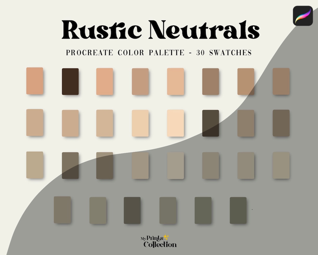 Rustic Neutrals Procreate Color Palette Swatches, Digital Color ...