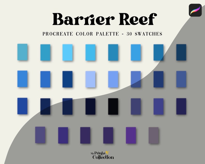 Barrier Reef Procreate Color Palette Swatches Digital Color - Etsy