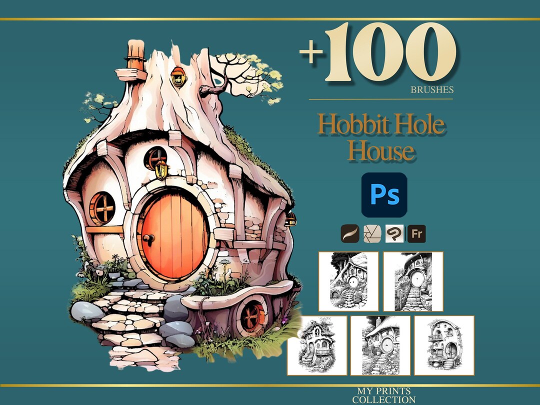 Hobbit Hole House Photoshop Brushes & Procreate Stamps – 100+ Place ...