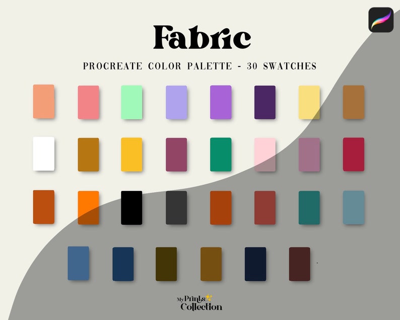 Fabric Procreate Color Palette Swatches Digital Color Etsy