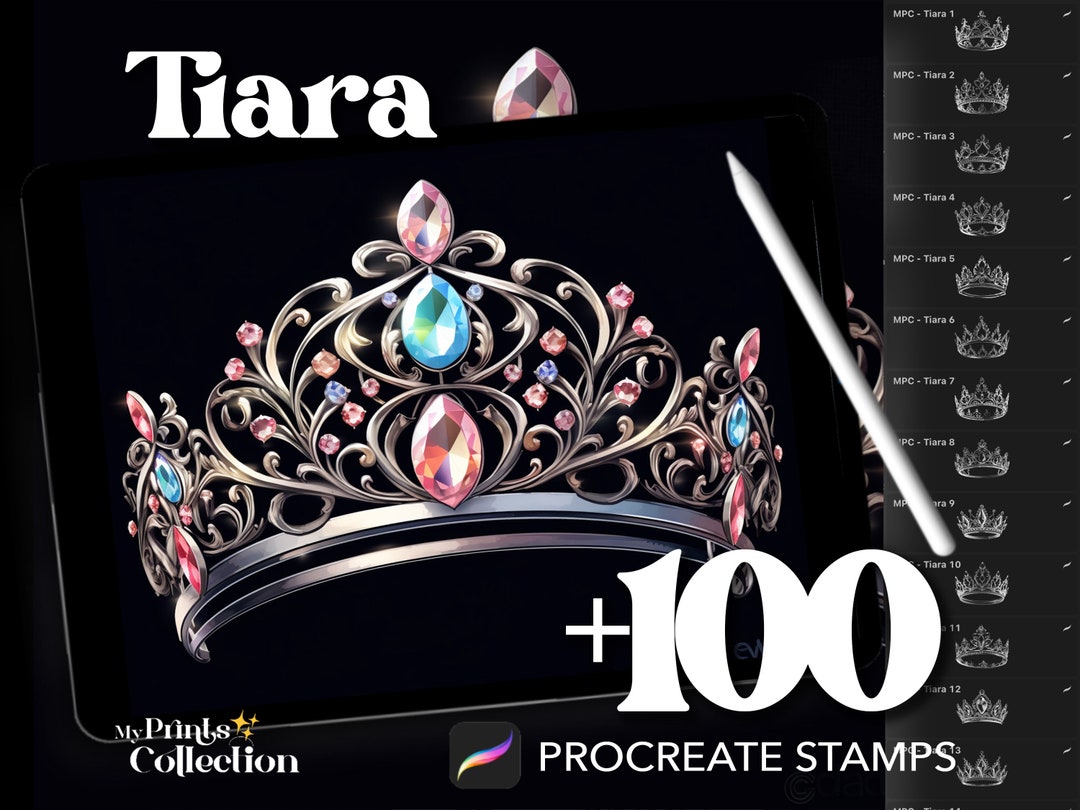 100+ Procreate Tiara Stamps, Sketching Jewellery Shoe Cloth Fashion ...
