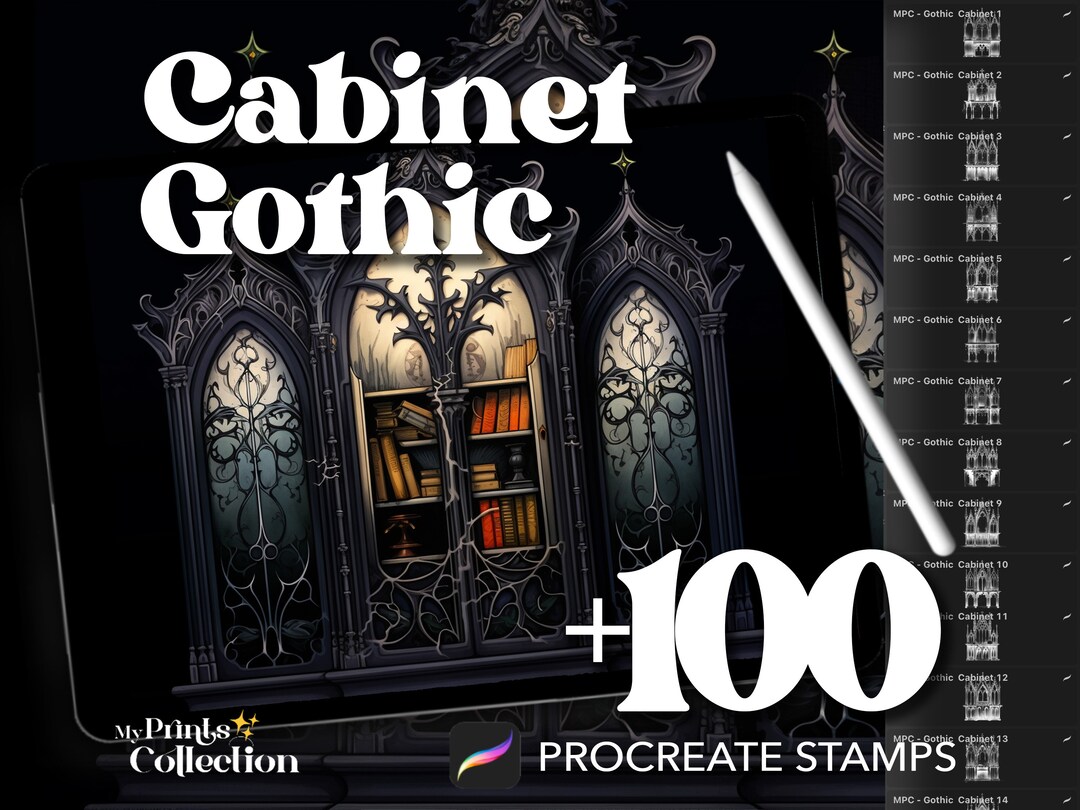 100+ Cabinet Gothic Procreate Stamps: Interior Design (digital Download ...