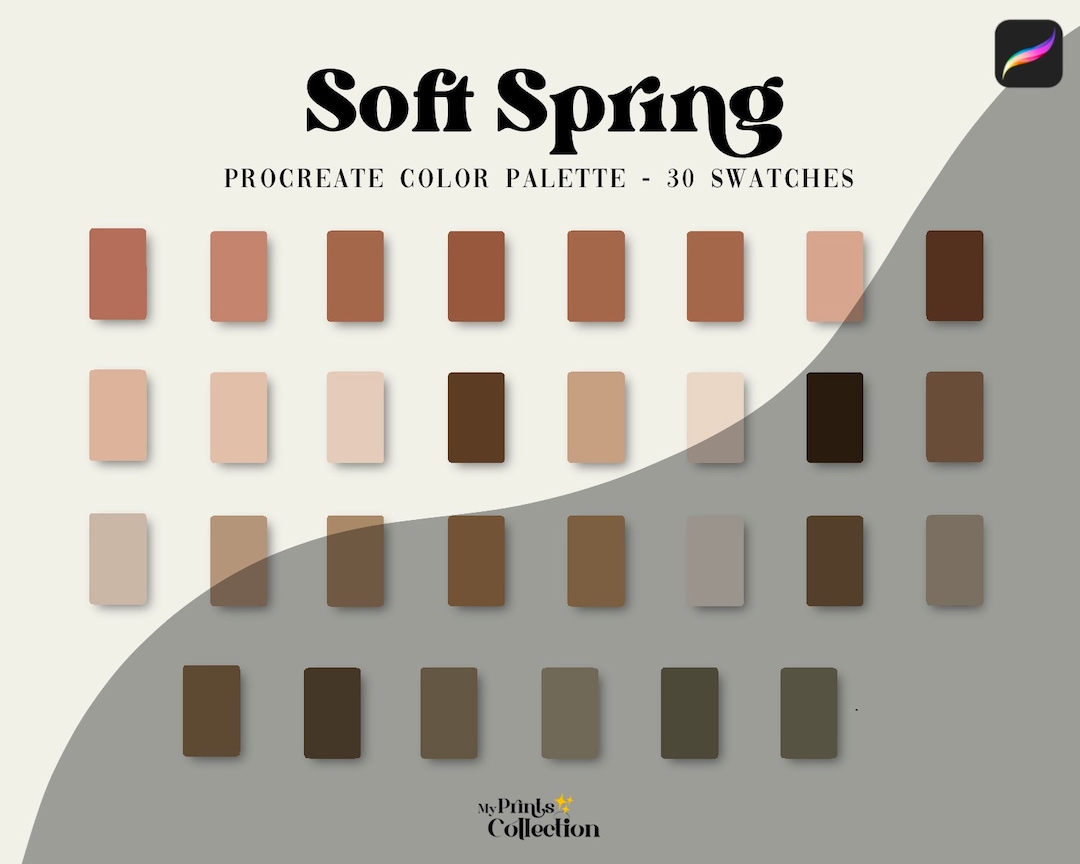 Soft Spring Procreate Color Palette Swatch Digital Color Download