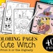 40 Cute Creepy Witch Halloween Coloring Pages Printable PDF + Procreate ...