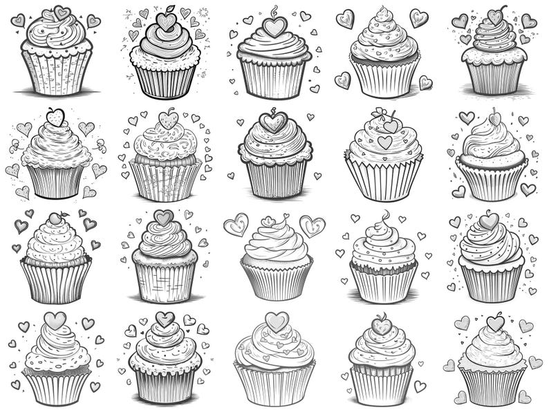 St Valentines Cupcake Photoshop Brushes & Procreate Stamps – 100 ...