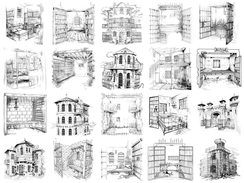 Jail Photoshop Brushes & Procreate Stamps – 100+ Interior Room Design ...