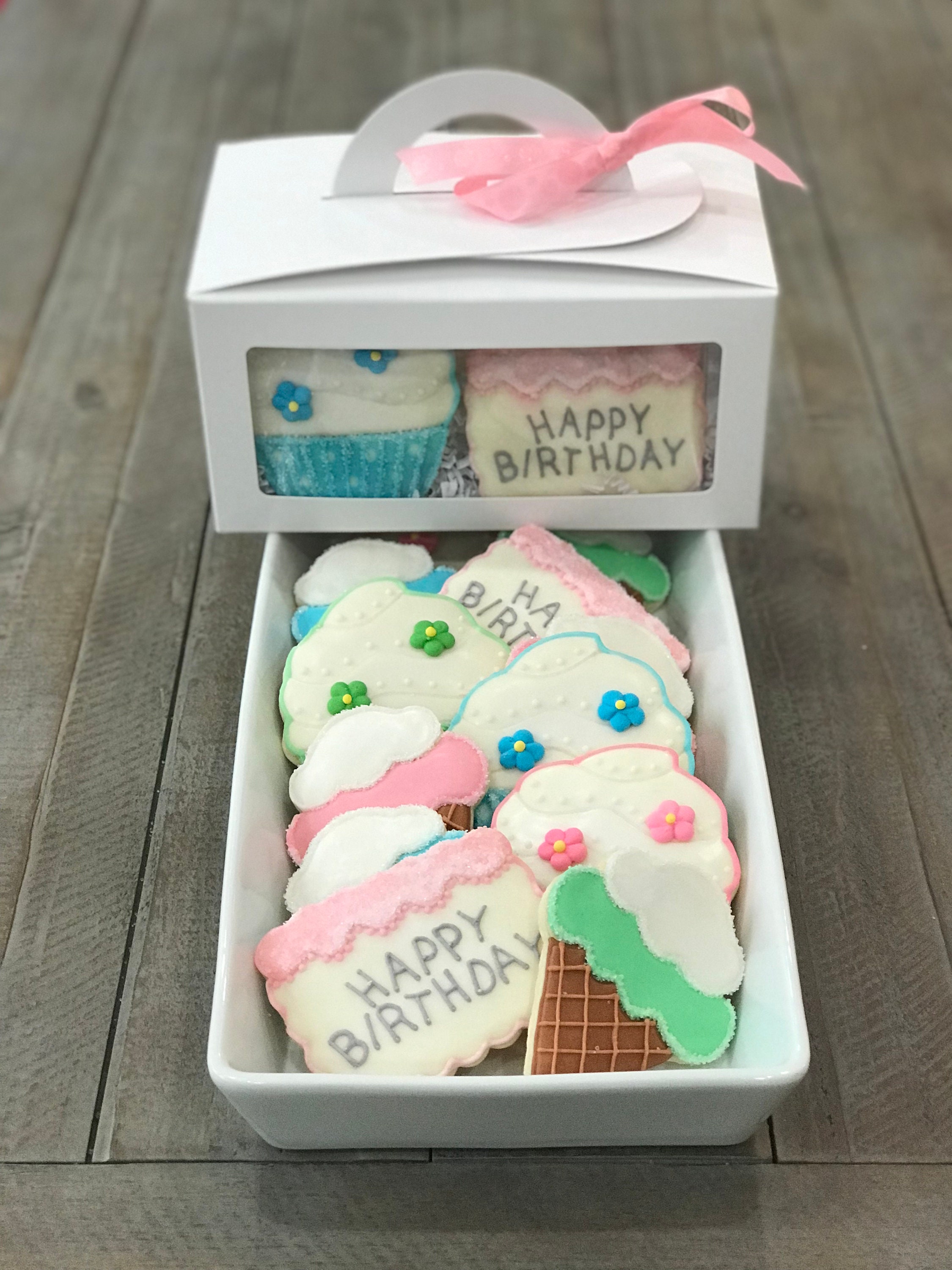 Custom Cookie Box Birthday Cupcakes/cones - Etsy