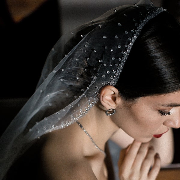 Rhinestone Veil - Etsy