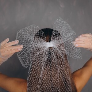 French Netting Bow for Bride and for Girl. Hair Accessories. - Etsy