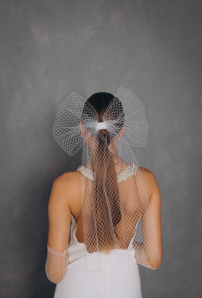 French Netting Bow for Bride and for Girl. Hair Accessories. - Etsy
