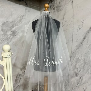 Personalized Wedding Veil. Embroidery Silk Thread. Veil With Your ...