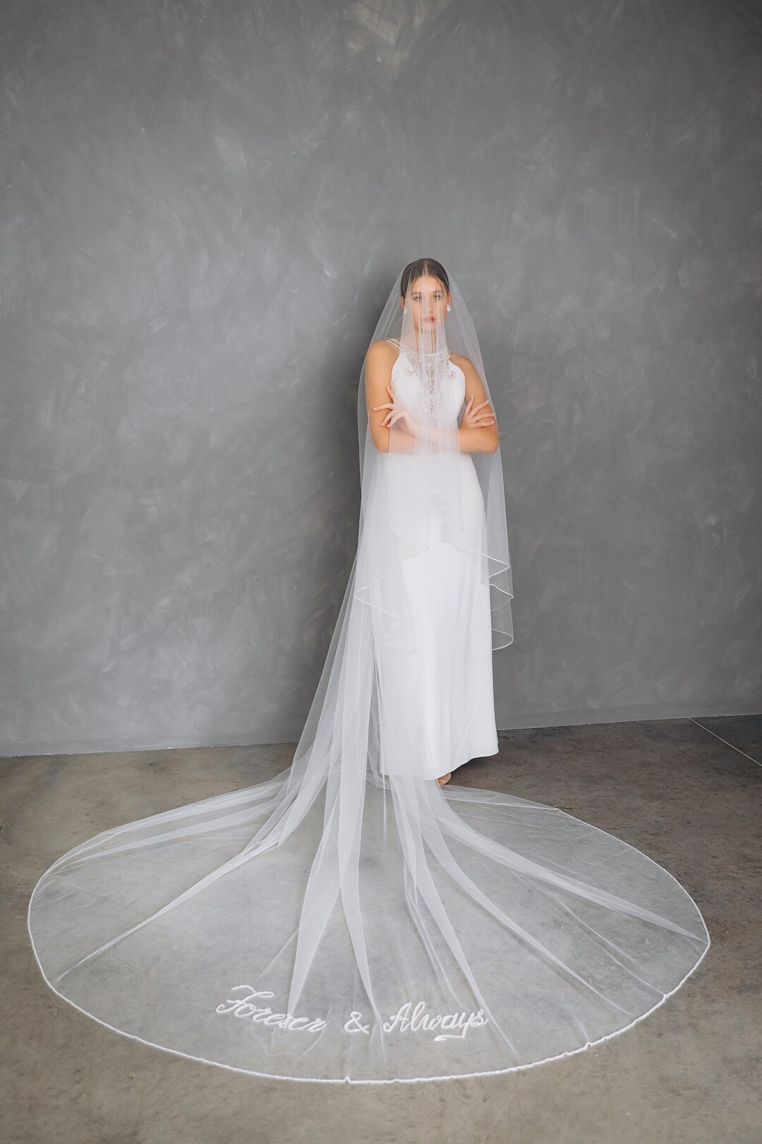 Wedding Veil With Letters Initials Date Monogram. Your - Etsy