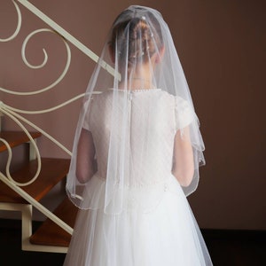 Little Girls' Holy Communion Veil, Veil With Pendants, Beaded Veils ...