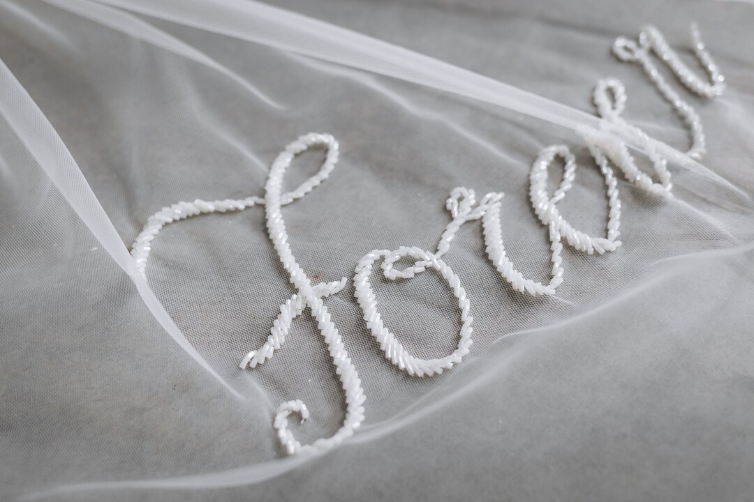 Wedding Veil With Letters, Initials, Date, Monogram. Your Favorite ...